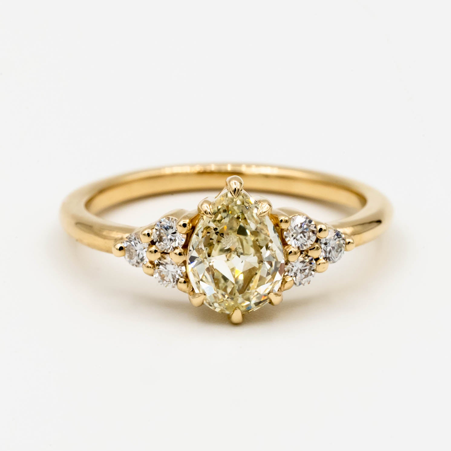 Holly Engagement Ring | .94 Antique Pear Diamond | 14k Yellow Gold ...